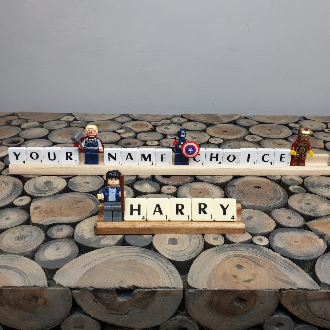 Personalised, Scrabble Tile, Desk Decor, Scrabble Super Hero Desk Plate ...