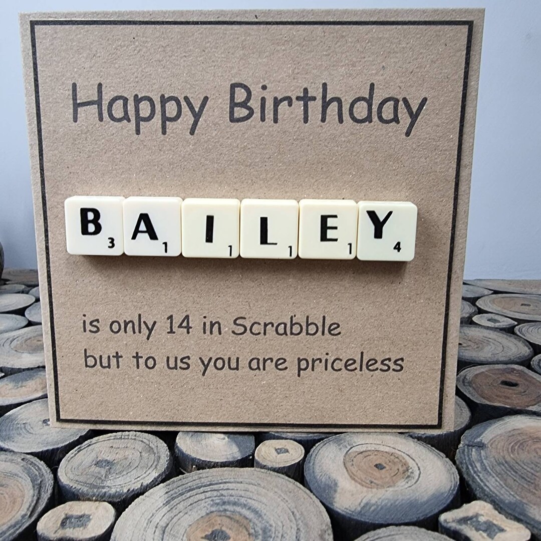 Personalised Scrabble Birthday Card - Etsy