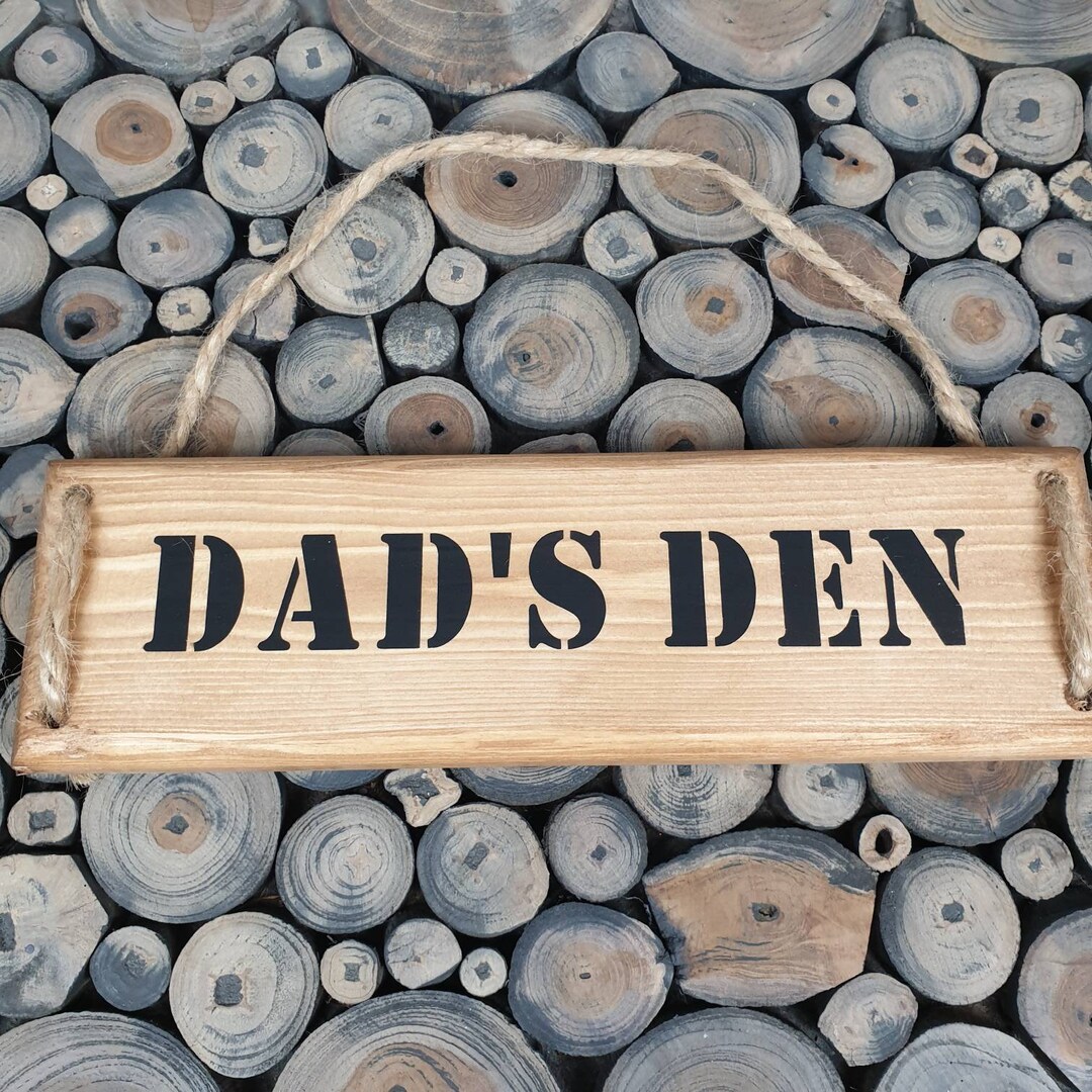 Dad's Den Plaque, Dad's Den Sign, Wooden Sign - Etsy