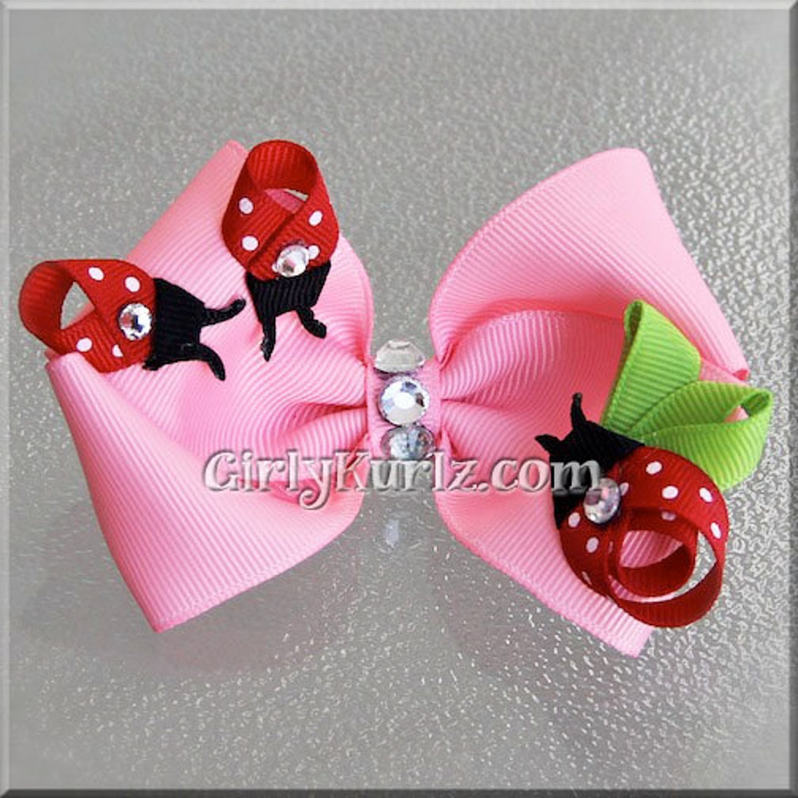 Ladybug Hair Bow Ladybug Hair Clip Easter Hair Bow Pink - Etsy