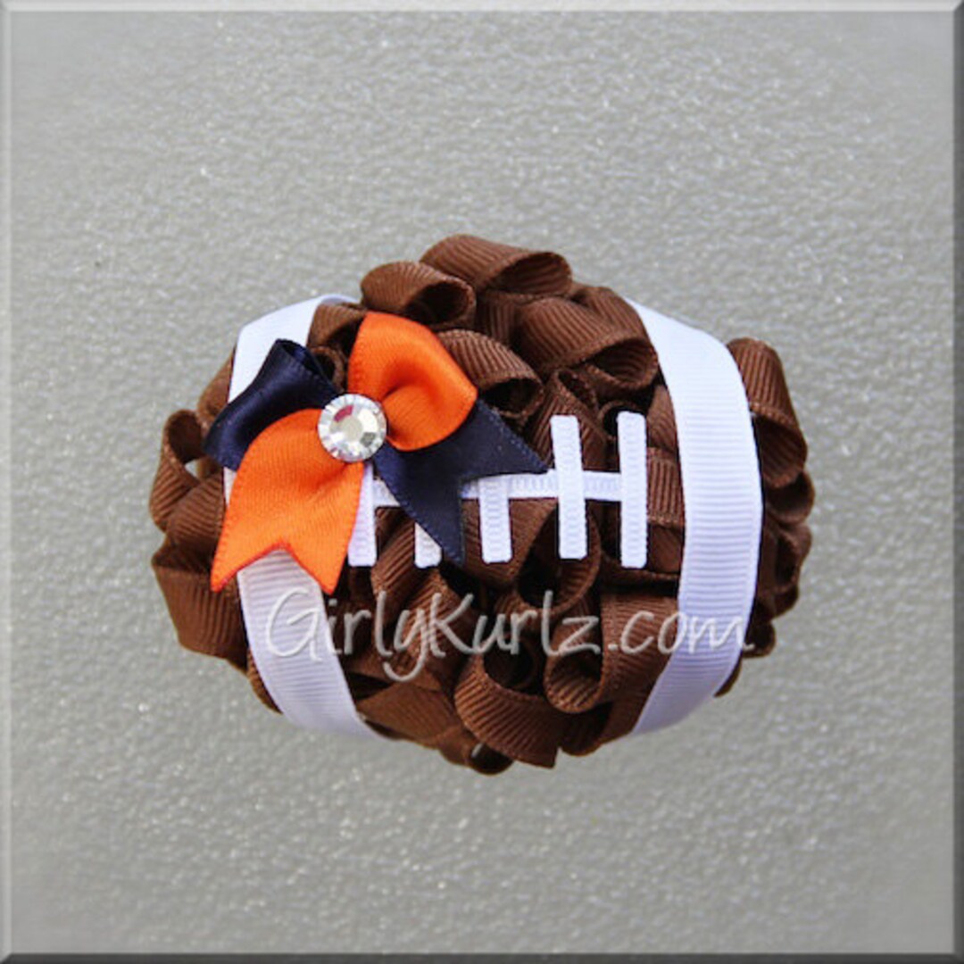 Football Hair Bow, Football Bow, Football Hair Clip, Sports Hair Clip ...