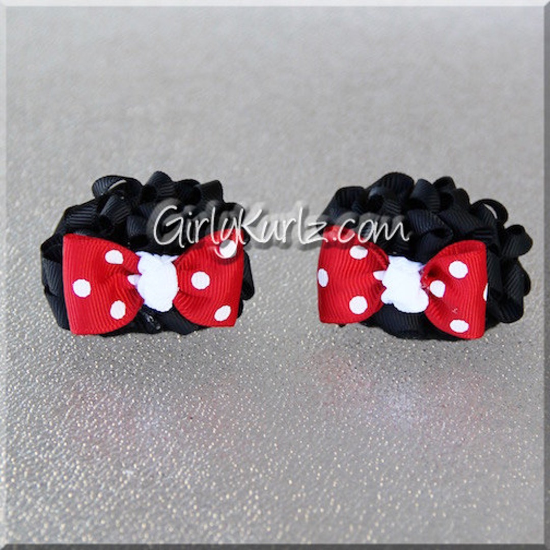 MINI Minnie Mouse Hair Bow Minnie Hair Clip Minnie Hair Bow - Etsy