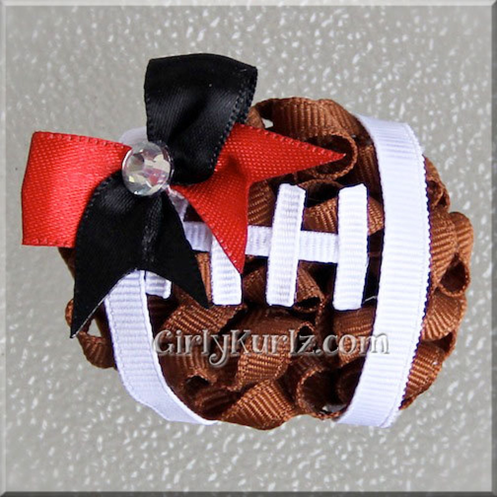 MINI Football Hair Bow Football Bow Football Hair Clip | Etsy