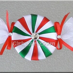 Peppermint Candy Hair Clips, Candy Hair Bows, Ribbon Sculpture, Candy ...