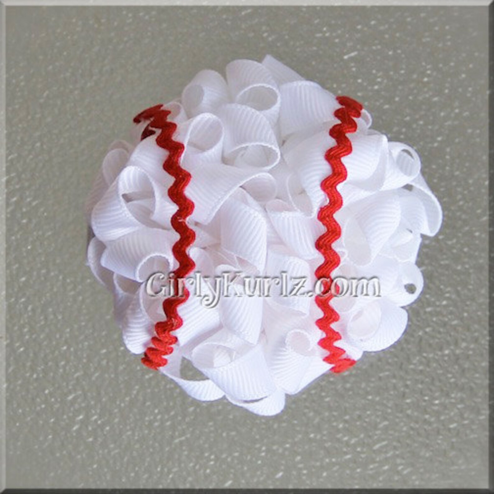 Baseball Hair Bow, Baseball Hair Clip, Baseball Bow, Sports Hair Bow ...