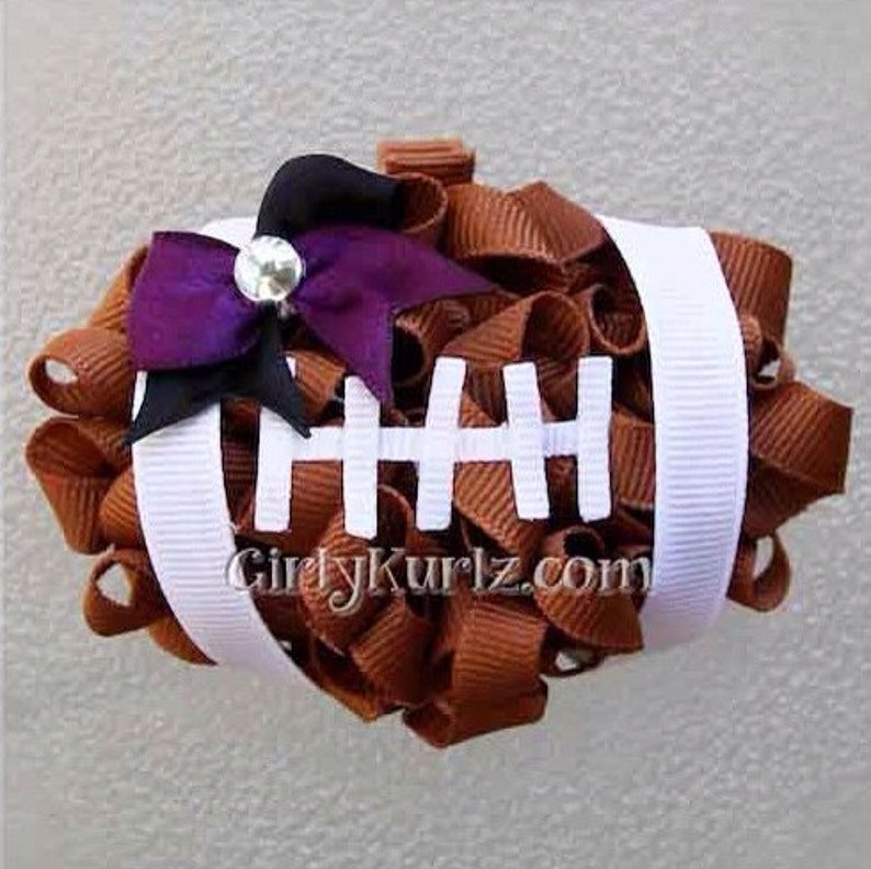 Football Hair Bow Football Bow Football Hair Clip Sports - Etsy
