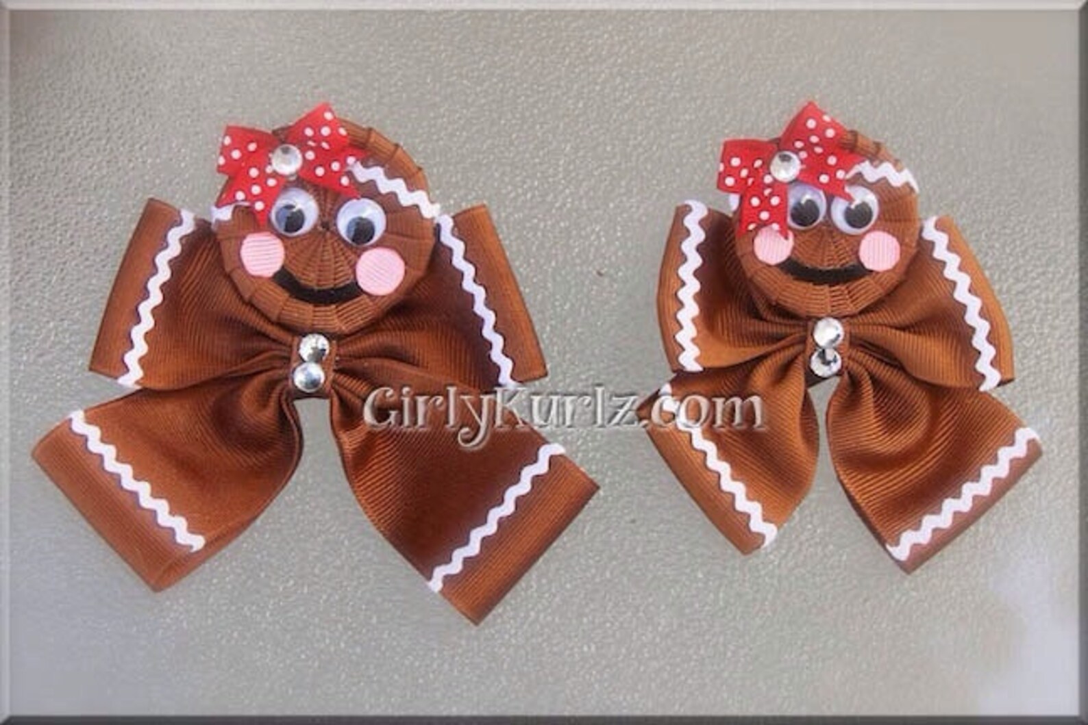 Mini Gingerbread Hair Bow Christmas Hair Bow Gingerbread - Etsy