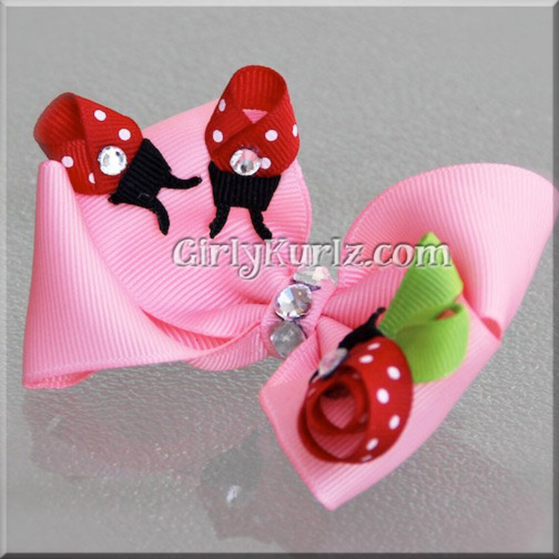Ladybug Hair Bow Ladybug Hair Clip Easter Hair Bow Pink - Etsy