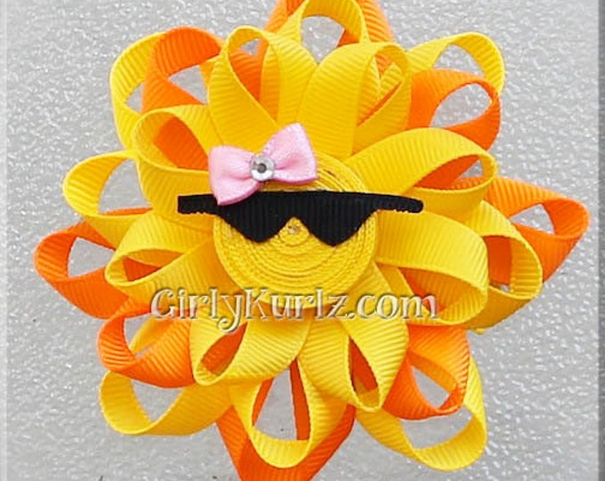 Sun Hair Bow Sun Ribbon Sculpture Hair Clip Loopy Hair Bow - Etsy
