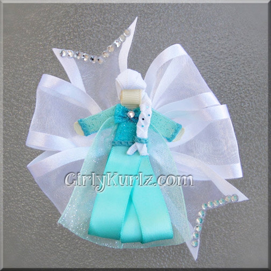 Elsa Hair Bow Frozen Hair Bow Elsa Hair Clip Frozen Elsa - Etsy