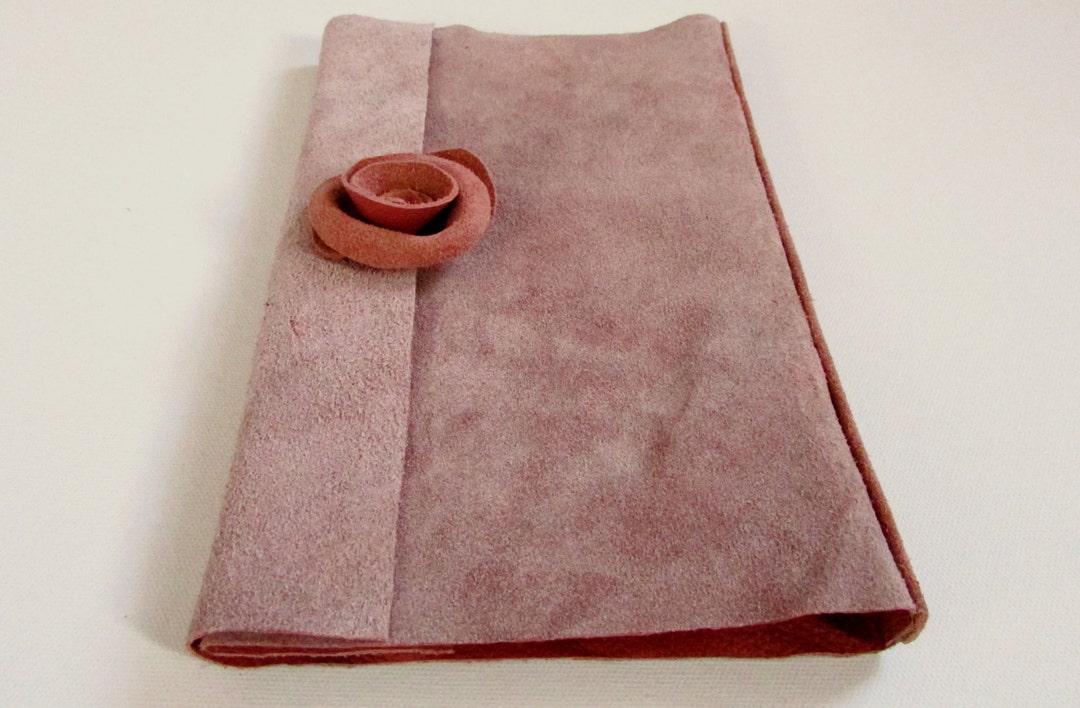 A4 Suede Book Cover, Floral Motif, Personalized Gift - Etsy