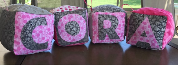 Custom soft blocks with baby's name | Etsy