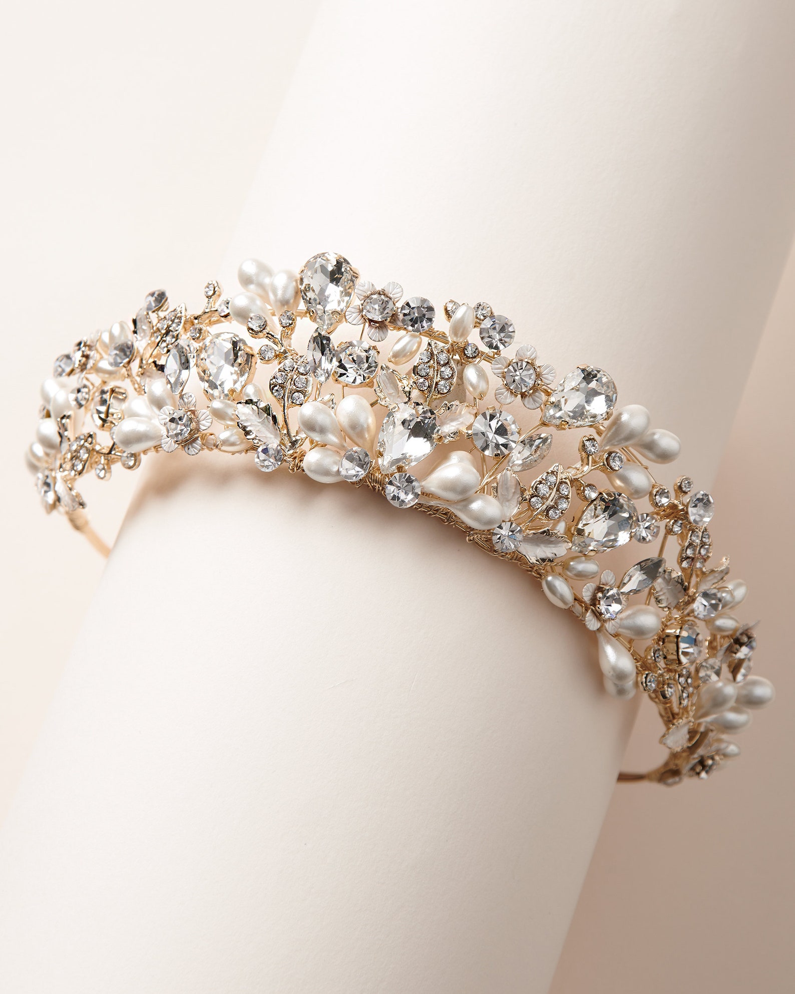 Pearl & Crystal Bridal Tiara, Pearl Wedding Tiara, Pearl Bridal Crown ...