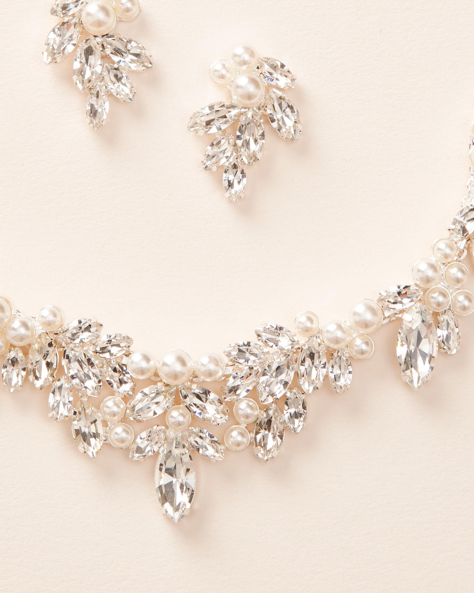Pearl & Crystal Jewelry Set • Pearl Wedding Jewelry Set • Crystal ...