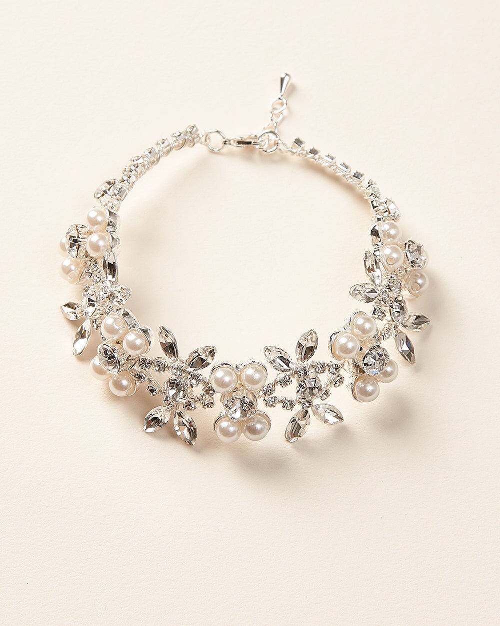 Pearl Wedding Bracelet • Crystal Bridal Bracelet • Floral Bridal ...