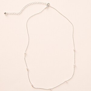 Scattered Pearl Necklace • Minimalist Necklace • Gift for Her • Silver ...