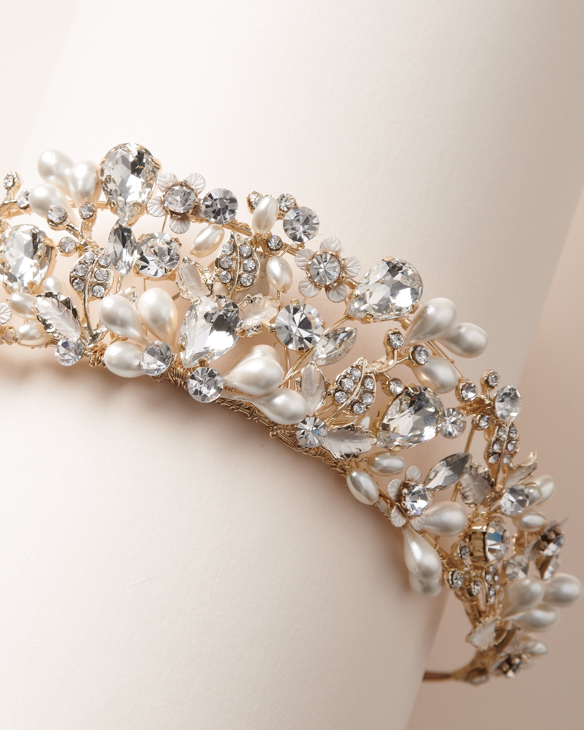 Pearl & Crystal Bridal Tiara Pearl Wedding Tiara Pearl | Etsy