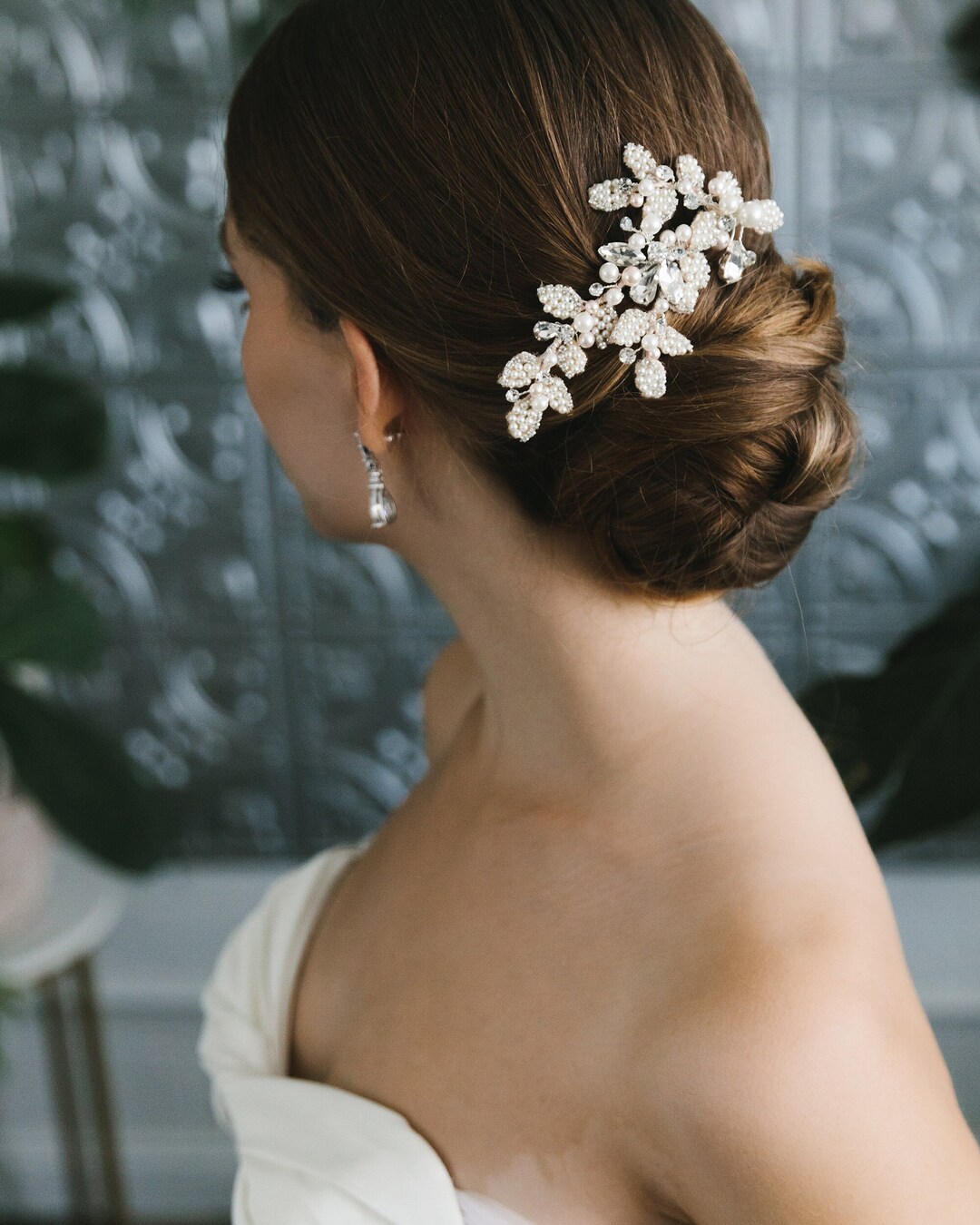 Pearl Wedding Clip • Crystal & Pearl Bridal Hair Clip • Wedding Hair ...