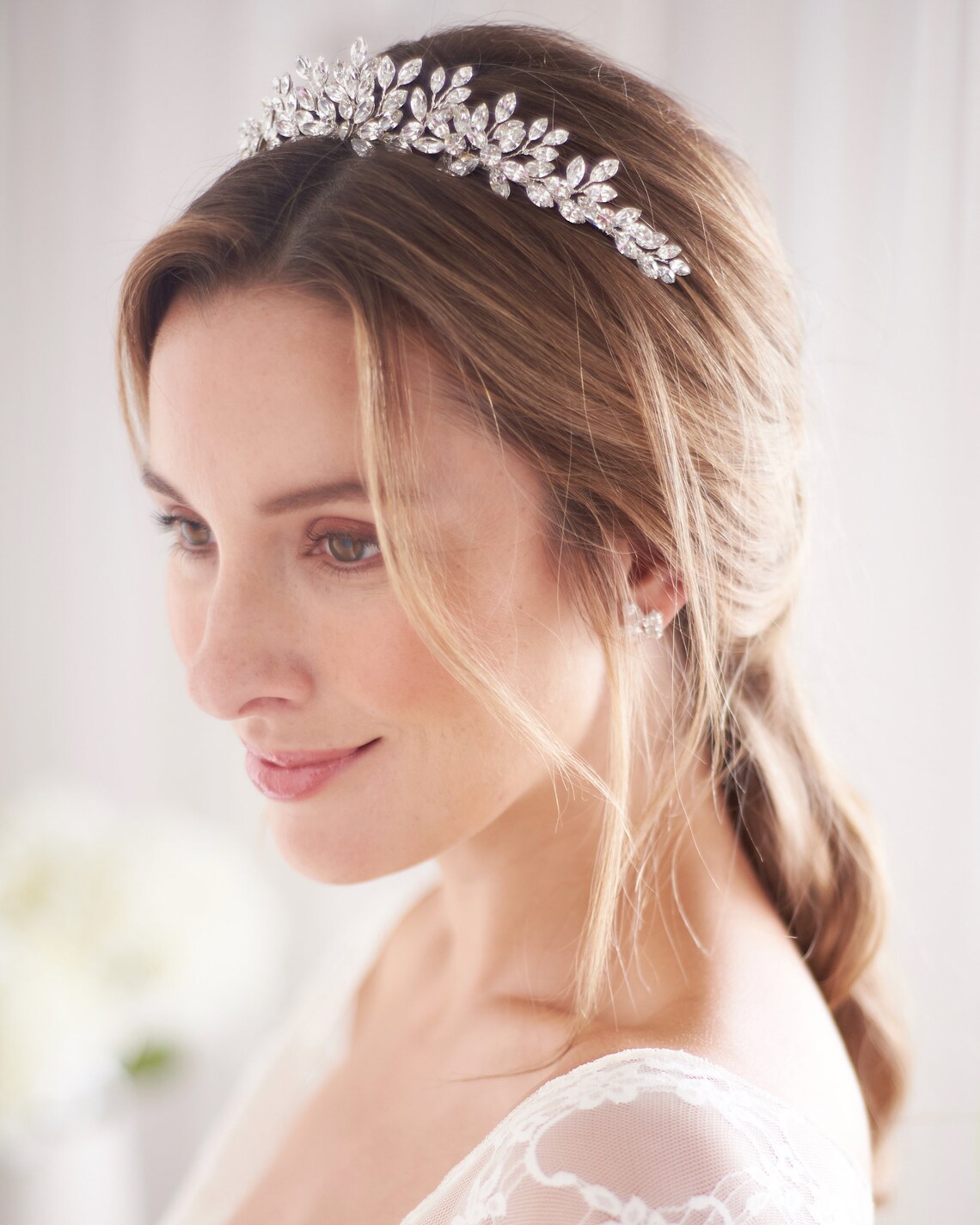 Crystal Wedding Tiara, Silver Crystal Bridal Tiara, Crystal Wedding ...
