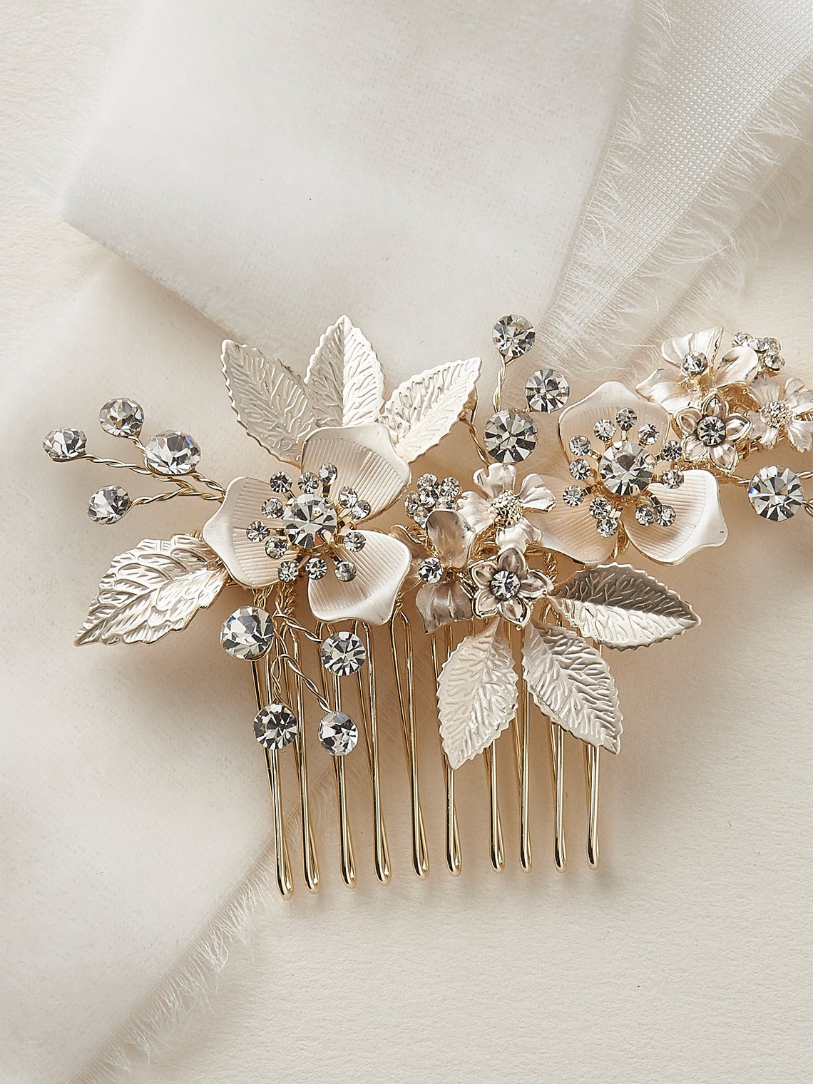 Floral Bridal Comb Floral Wedding Hair Comb Bridal Hair | Etsy