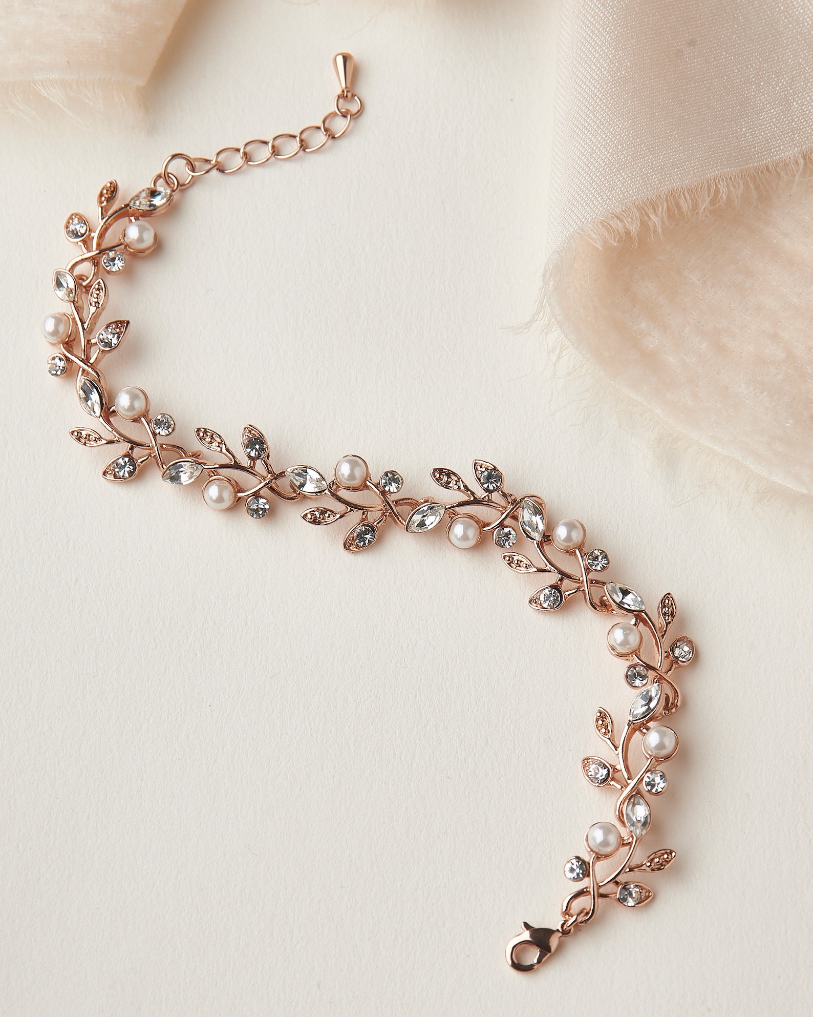 Pearl Wedding Bracelet, Crystal Bridal Bracelet, Floral Bridal Bracelet ...