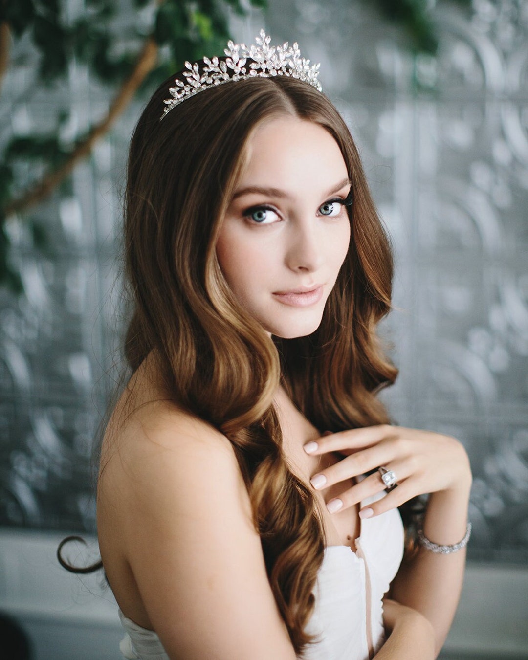 Crystal Wedding Tiara • Silver Crystal Bridal Tiara • Crystal Wedding ...