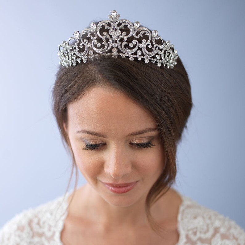 Rhinestone Wedding Crown Royal Wedding Tiara Princess Bridal Etsy