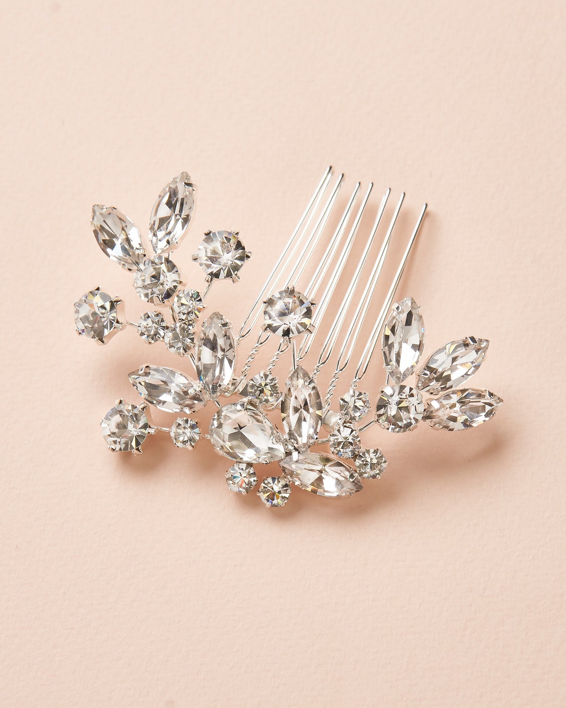 Rhinestone Bridal Comb • Cluster Rhinestone Wedding Comb • Bridal ...