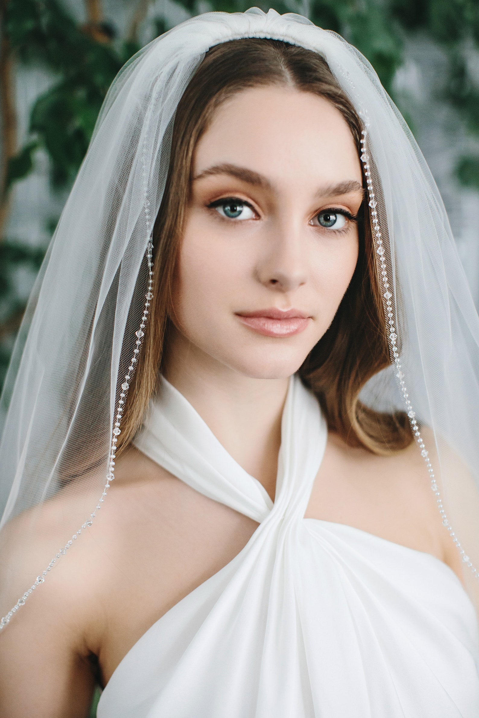 Crystal Bridal Veil Crystal Wedding Veil Crystal Edge Veil Beaded Veil ...