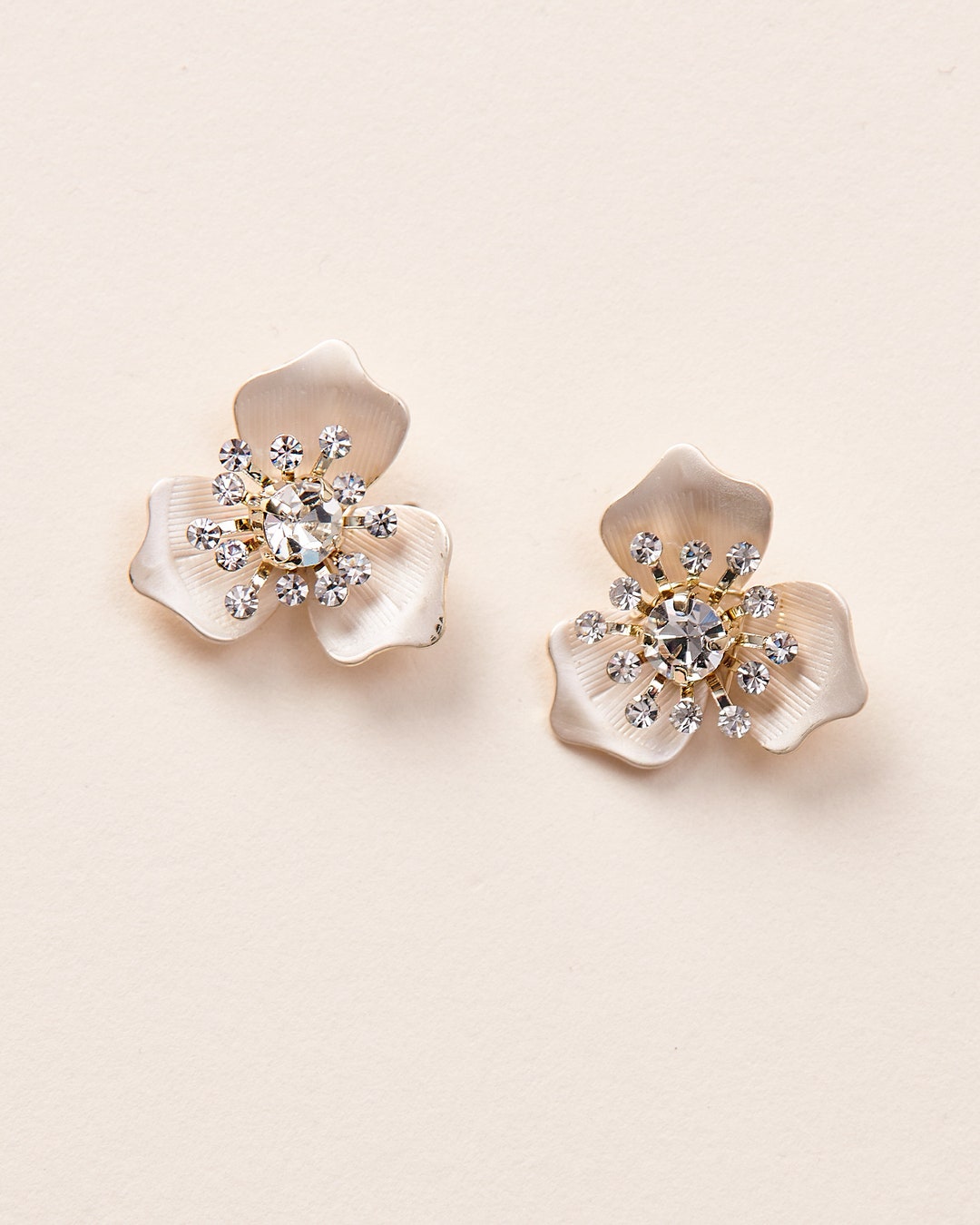 Floral Bridal Stud Earrings Floral Wedding Earrings Flower Stud ...