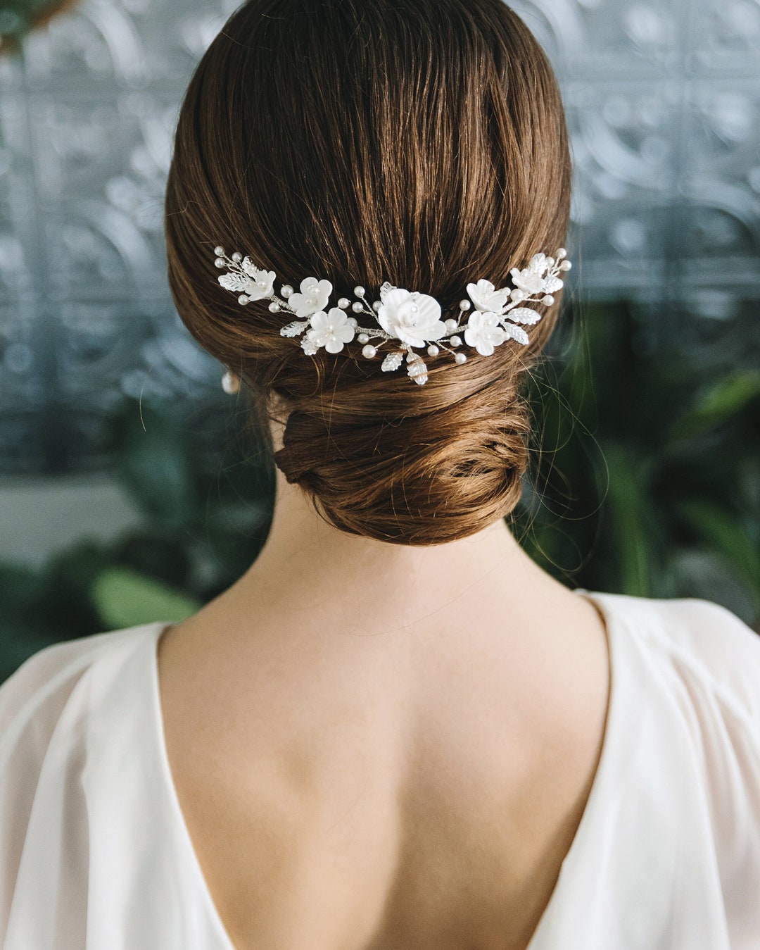 Pearl Bridal Headpiece Floral Wedding Hair Vine Wedding Hair Accessory ...