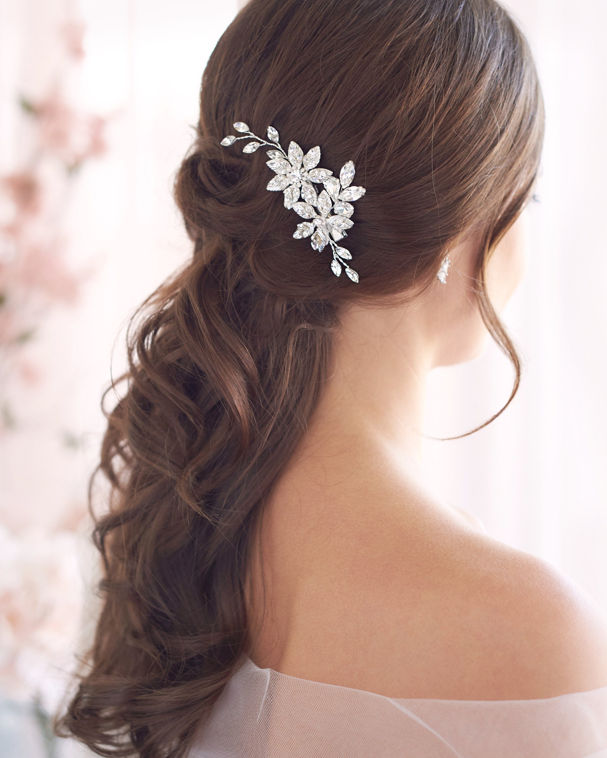 Crystal Pearl Wedding Clip Crystal & Pearl Bridal Hair Clip | Etsy