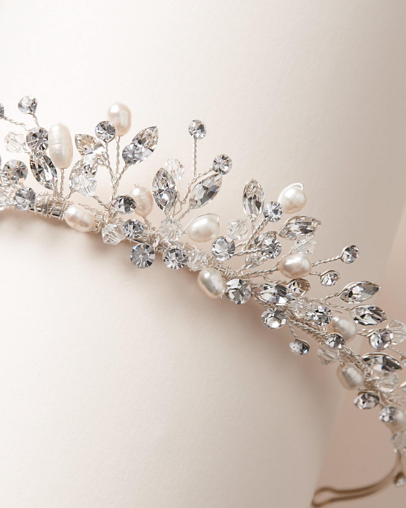 Pearl & Crystal Wedding Tiara, Bridal Tiara, Pearl Wedding Headpiece ...