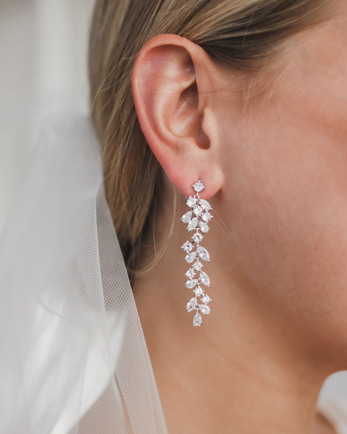 Bridal Drop Earrings, Wedding Statement Earrings, Bridal Dangle ...