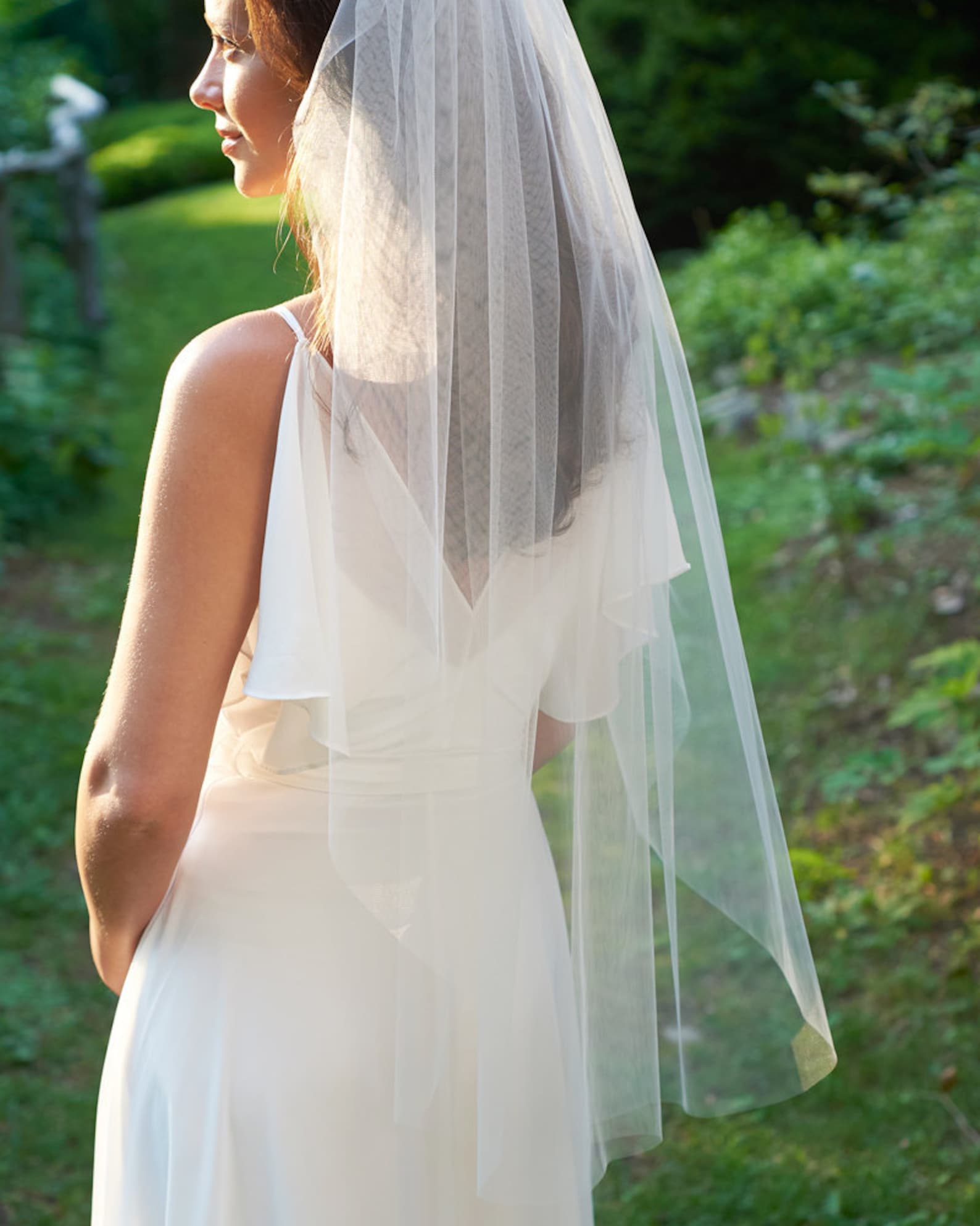 Bridal Veil, Cut Edge Veil, Simple Wedding Veil, Veil for Bride ...