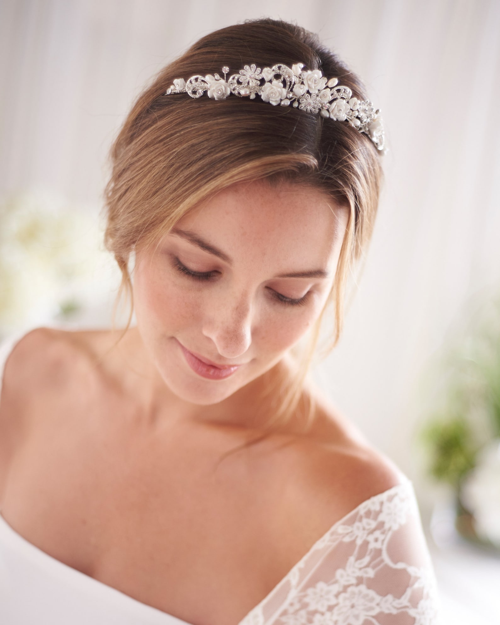 Rhinestone & Pearl Wedding Tiara, Bridal Hair Accessory, Pearl Bridal ...