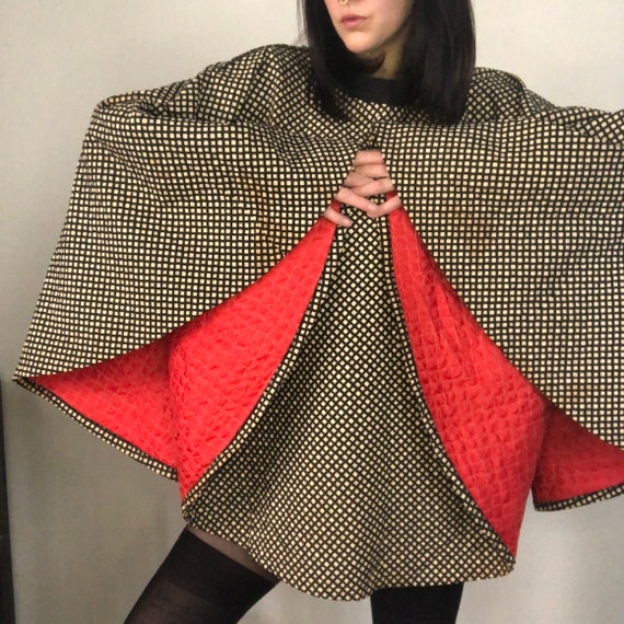 1960s Loomtogs quilted grid cape - Gem