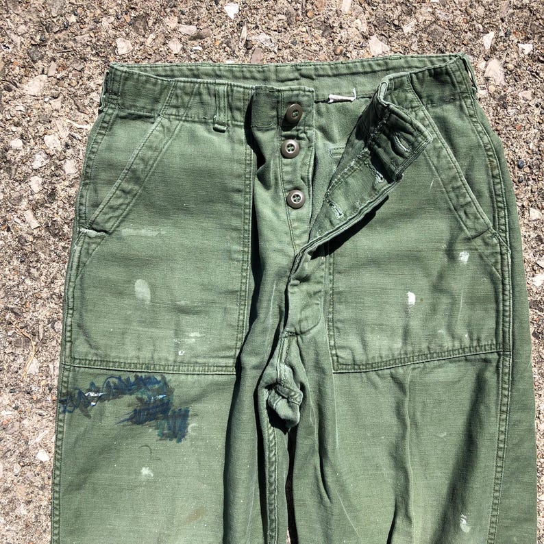 Vintage OG-107 Vietnam Era in Distressed Paint Splatter Condition - Etsy