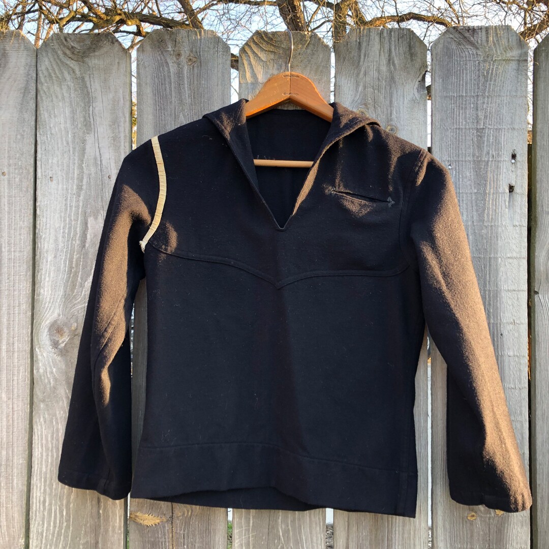 1940s Vintage Navy Wool Military Sailor Top. Free Shipping - Etsy