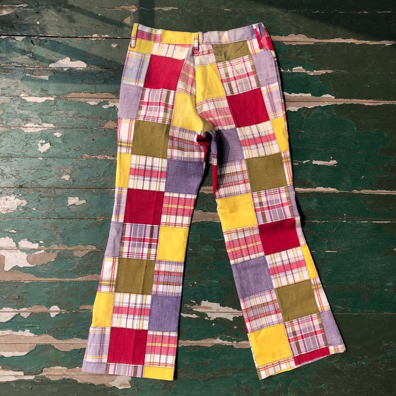 Vintage Plaid Patchwork Pants, Maybe Handmade, Cotton. Circa 1960s ...