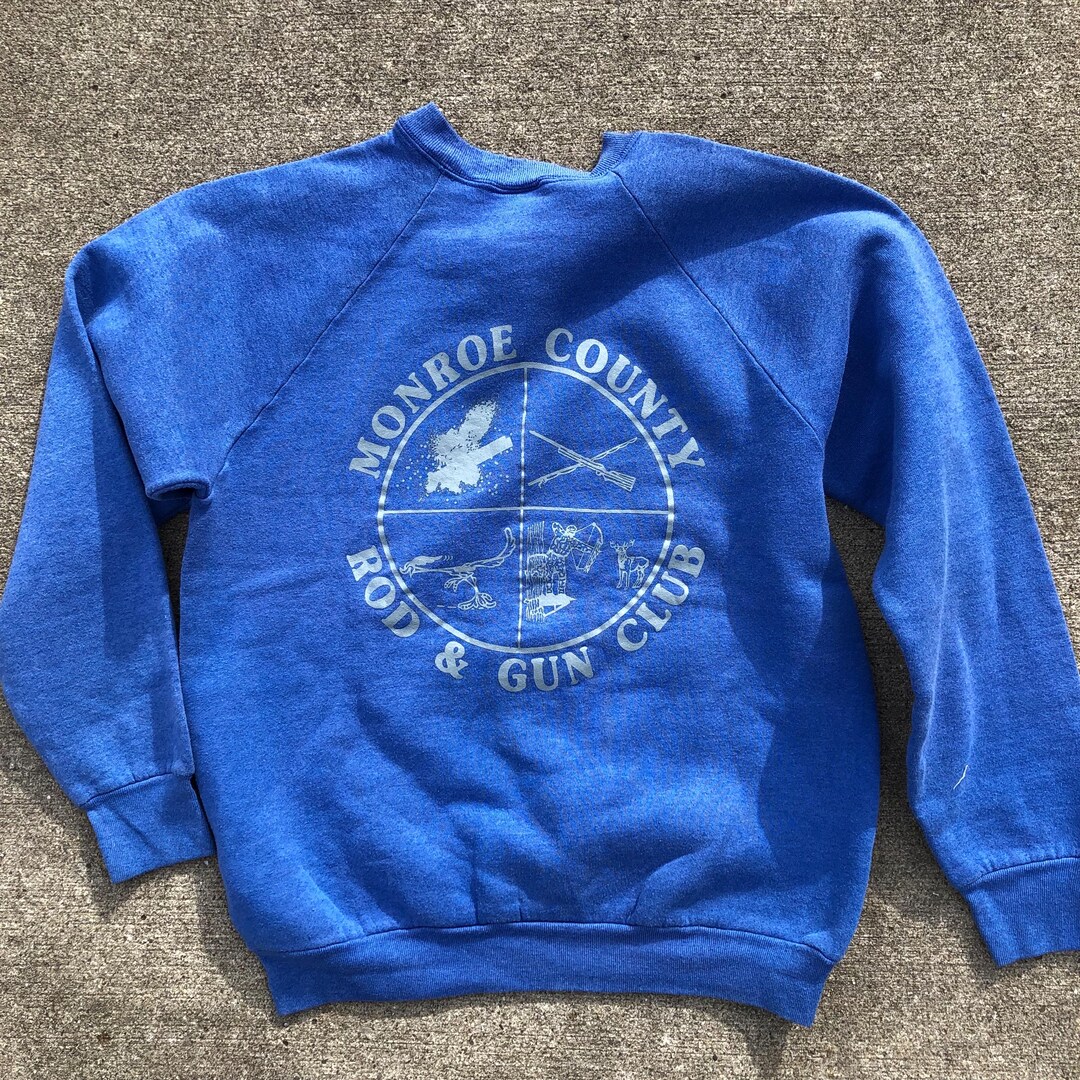 Vintage Faded Royal Blue Raglan Sweatshirt With Back Graphic - Etsy