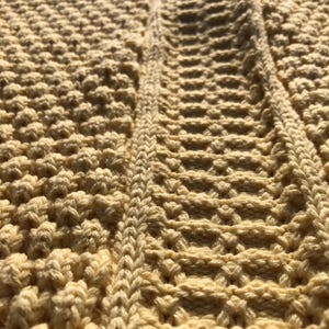 Vintage Donegal Hand Loomed Cotton Cable Knit Sweater in Cream/yellow ...