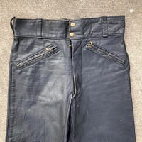 Vintage 90s Leather Motorcycle Pants: Matte Black Biker Trousers - Etsy
