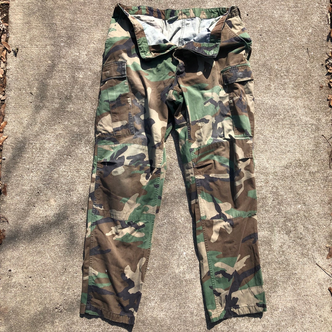 Vintage Button Fly Camo Army Cargo Pants - Etsy