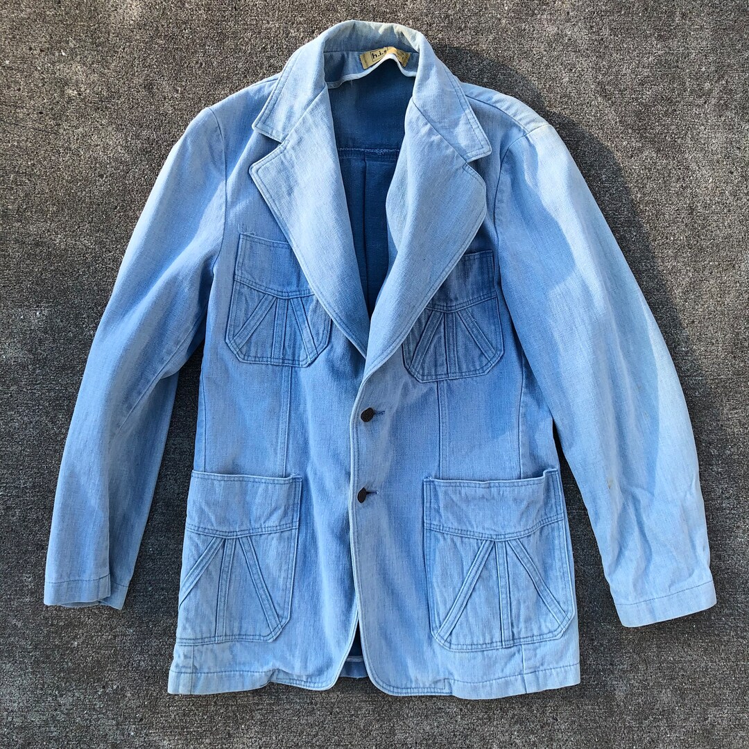 1970s Vintage Hippie Denim Blazer Jacket, Feels Like Moleskin - Etsy