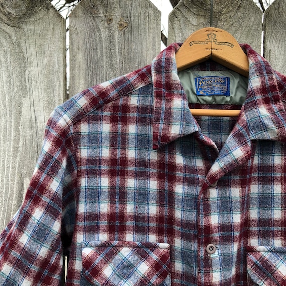 Vintage Pendleton plaid 1950s/60s loop collar virgin … - Gem