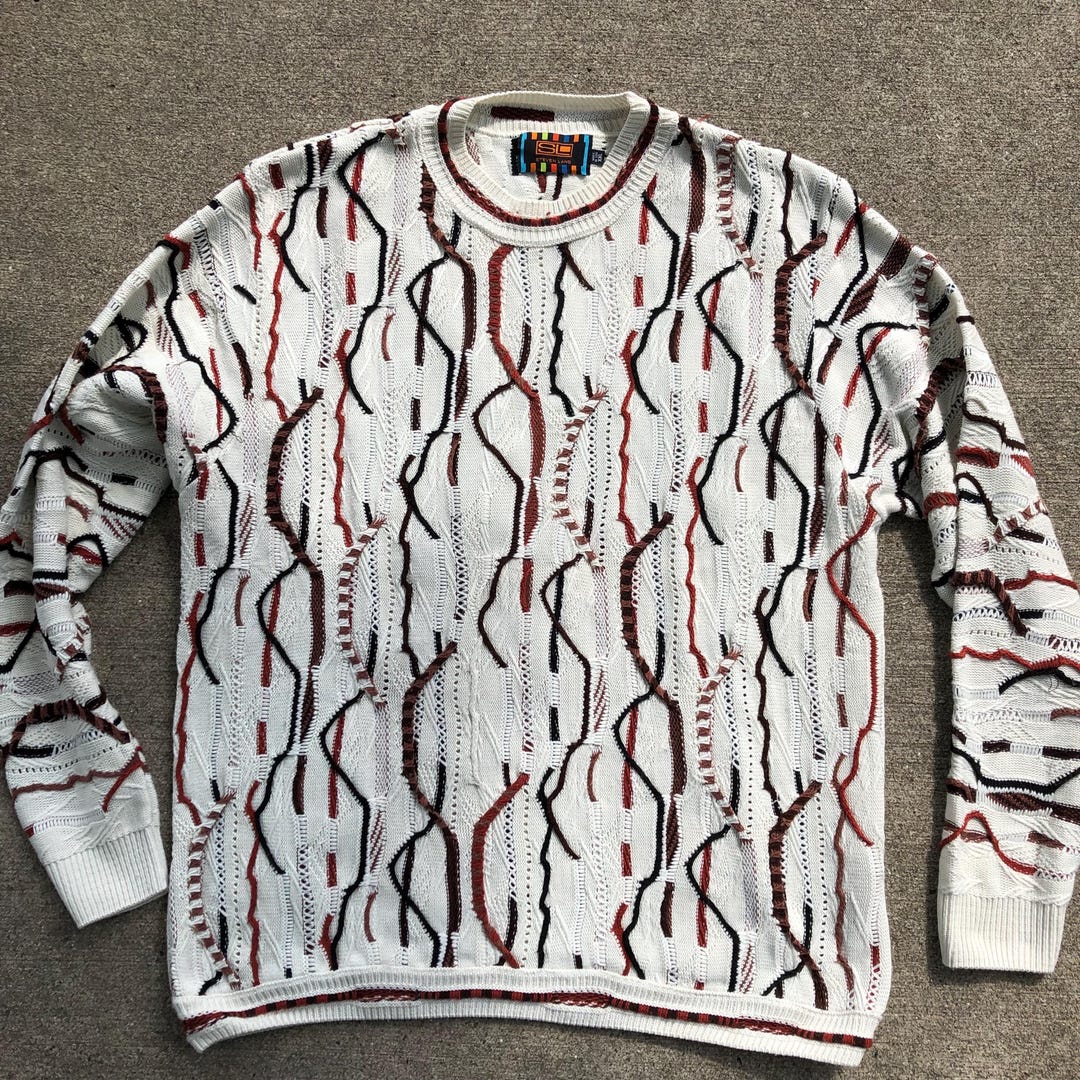 Vintage Steven Land coogi Style Oversized XXL Grandpa Sweater - Etsy