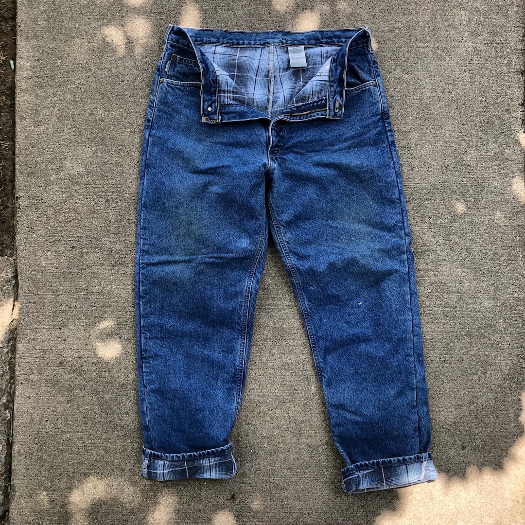 1990s Vintage Detriot Made Carhartt Flannel Lined Jeans - Etsy