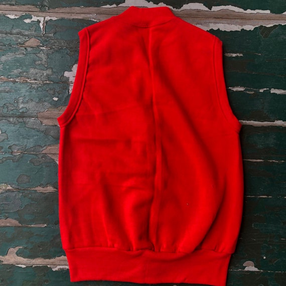 1980s Deadstock vintage red metal zip sweatshirt vest - Gem