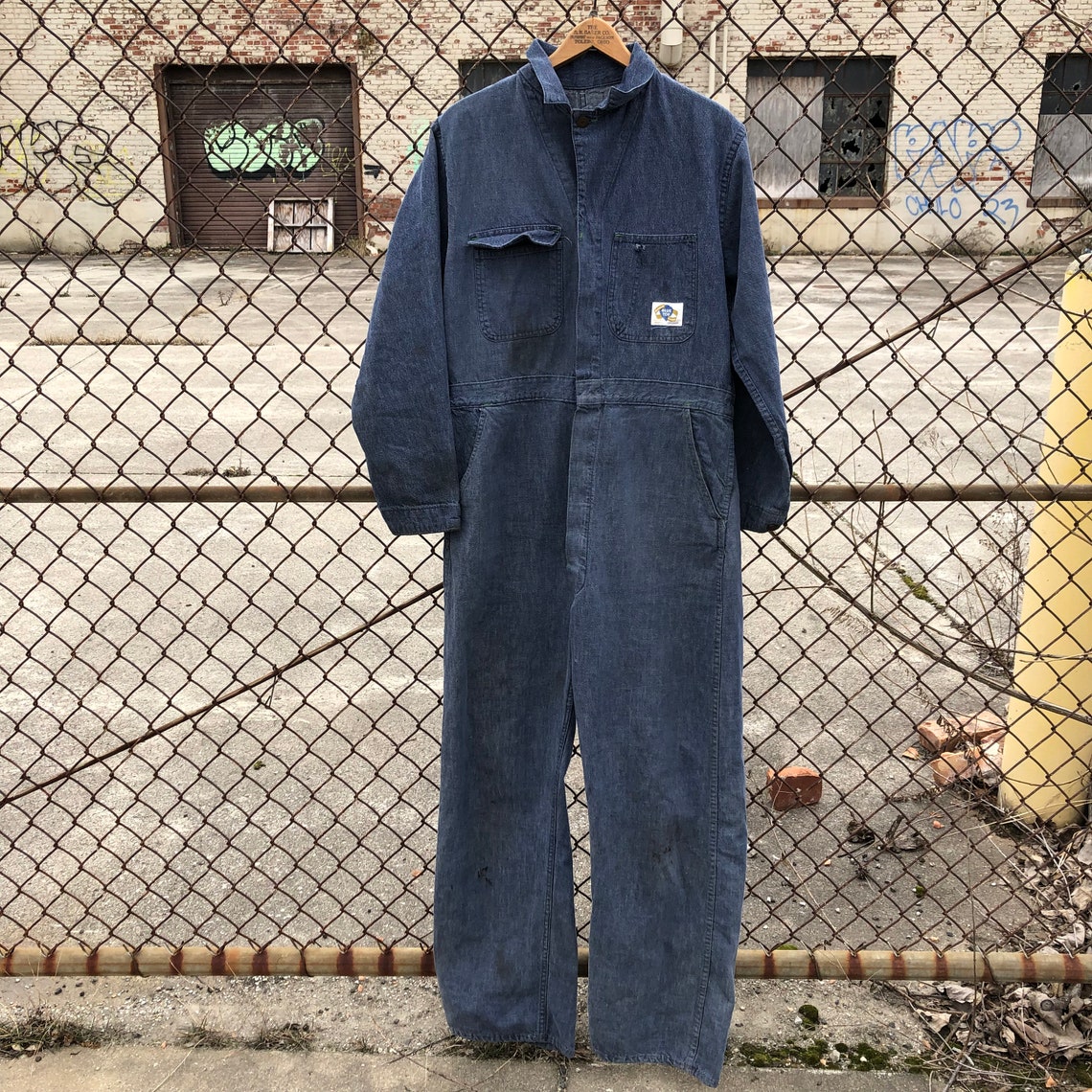 Vintage Blue Top Dark Blue Coveralls in Waist 36 - Etsy